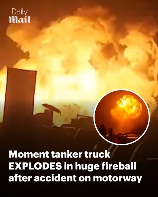 Moment tanker truck exploddes in huge fireball after accident ...